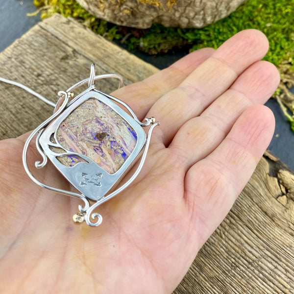 Purple Pipe Opal Flow Pendant - Opal Wing Jewellery